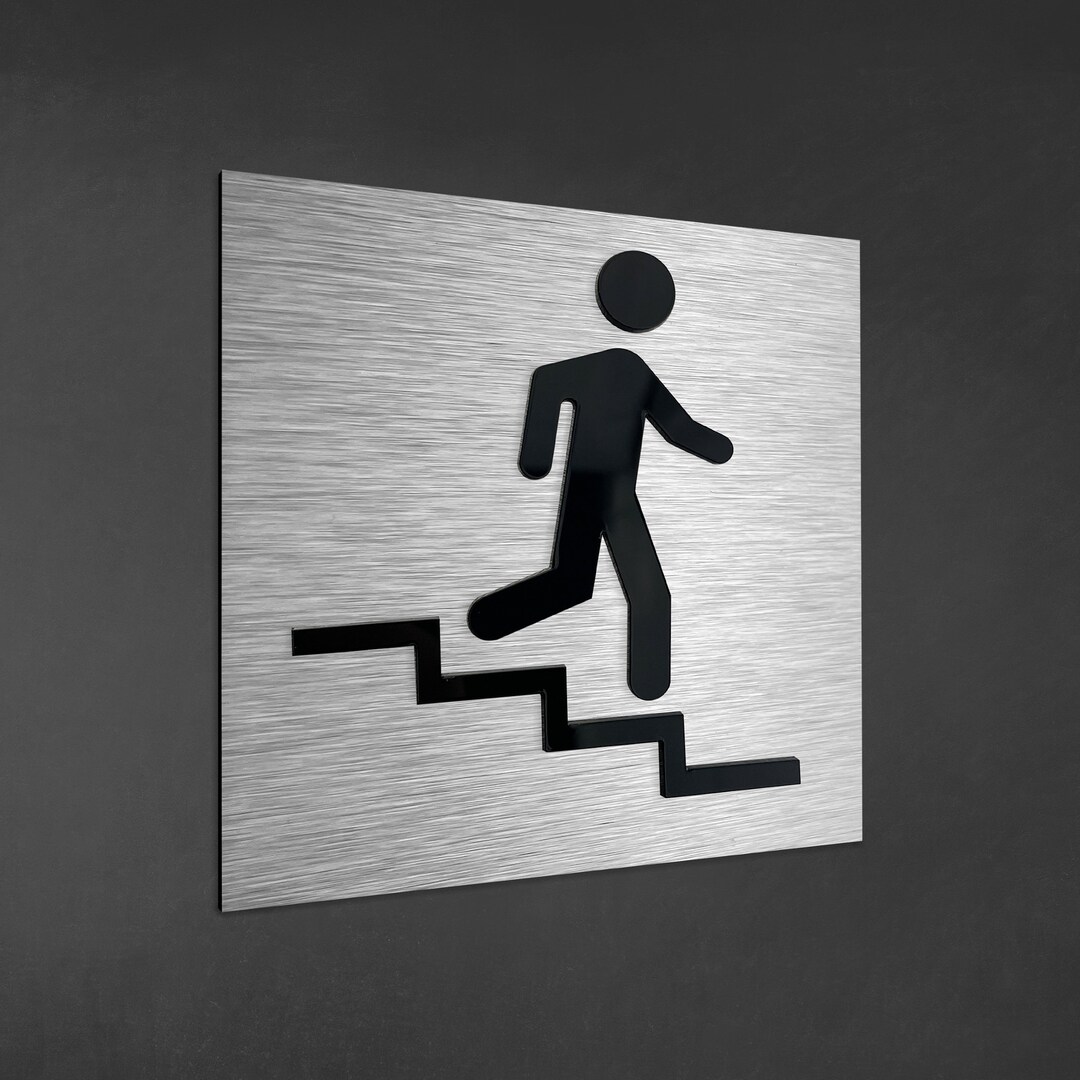 Fire Exit Signage Stairs Sign Metal Office Plate Stairwell Signs Office ...