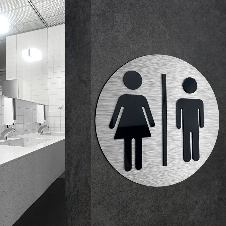 Unisex Bathroom Sign - All Gender Restroom Signs - Toilet Room Signage ...