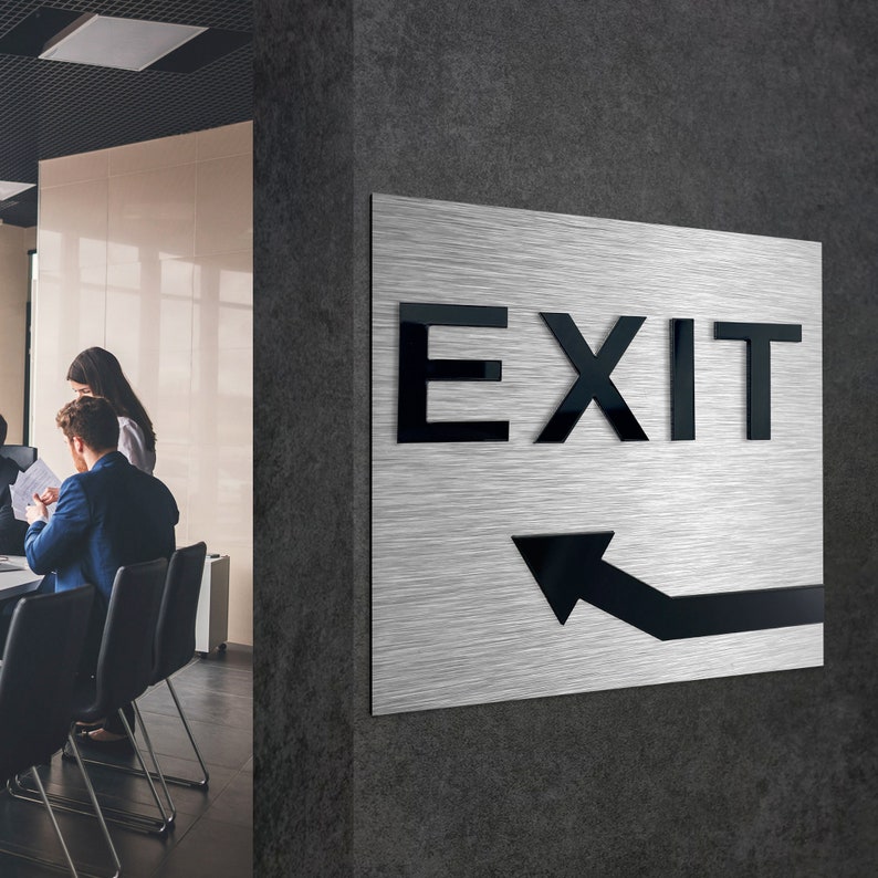 Building Exit Signs Emergency Sign Arrow / Bullet Signage - Etsy