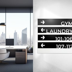 Custom Wayfinding Signs - Directional Sign, Hotel Room Directional ...
