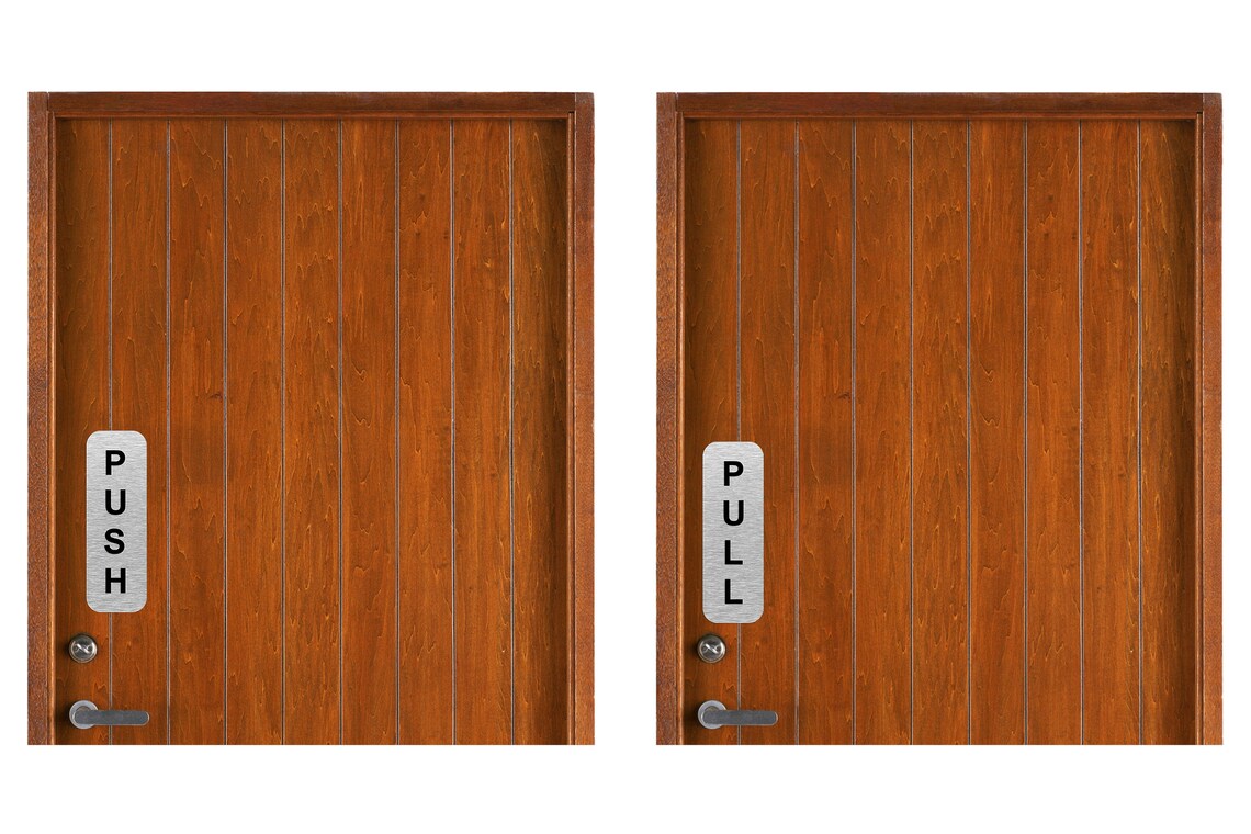 Set of 2 Push Pull Door Signs Vertical Office Doors Decals - Etsy