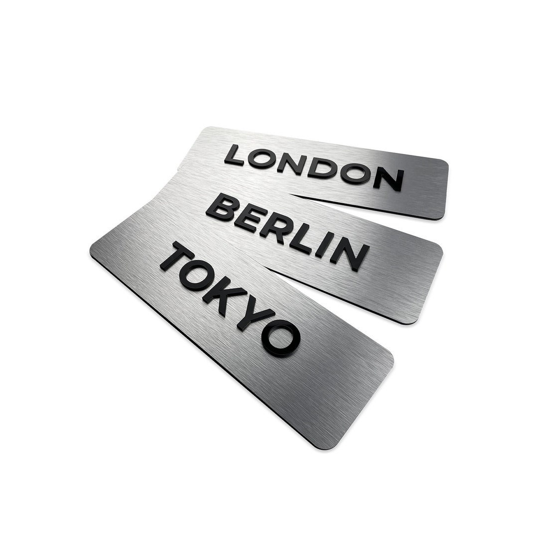 World Clock Sign - Time Zone Custom Wall Signs - Customized Door ...