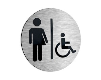 Gender Neutral Disabled Toilet Sign Inclusive Bathroom Sign - Etsy