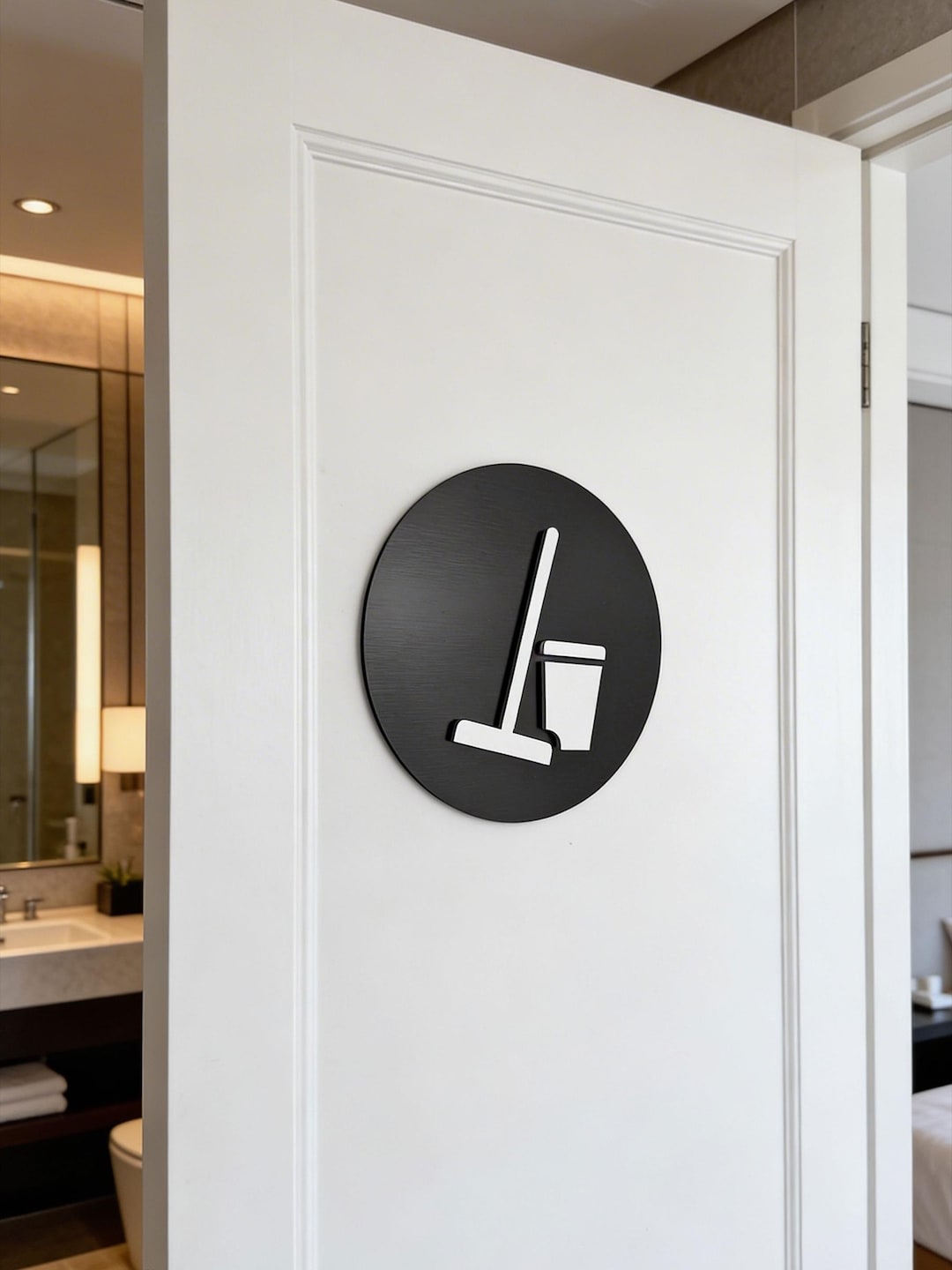 Hotel Room Cleaning Sign, Housekeeping Room Door Plaque, Modern 3D ...