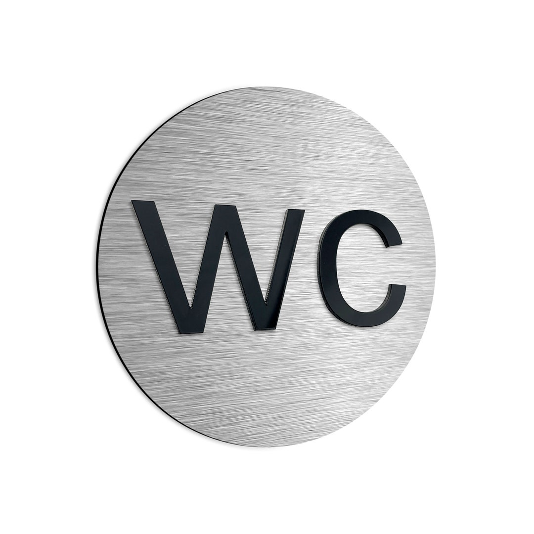 WC Bathroom Sign Unisex Toilet Signage Restroom Door Signs Water Closet ...