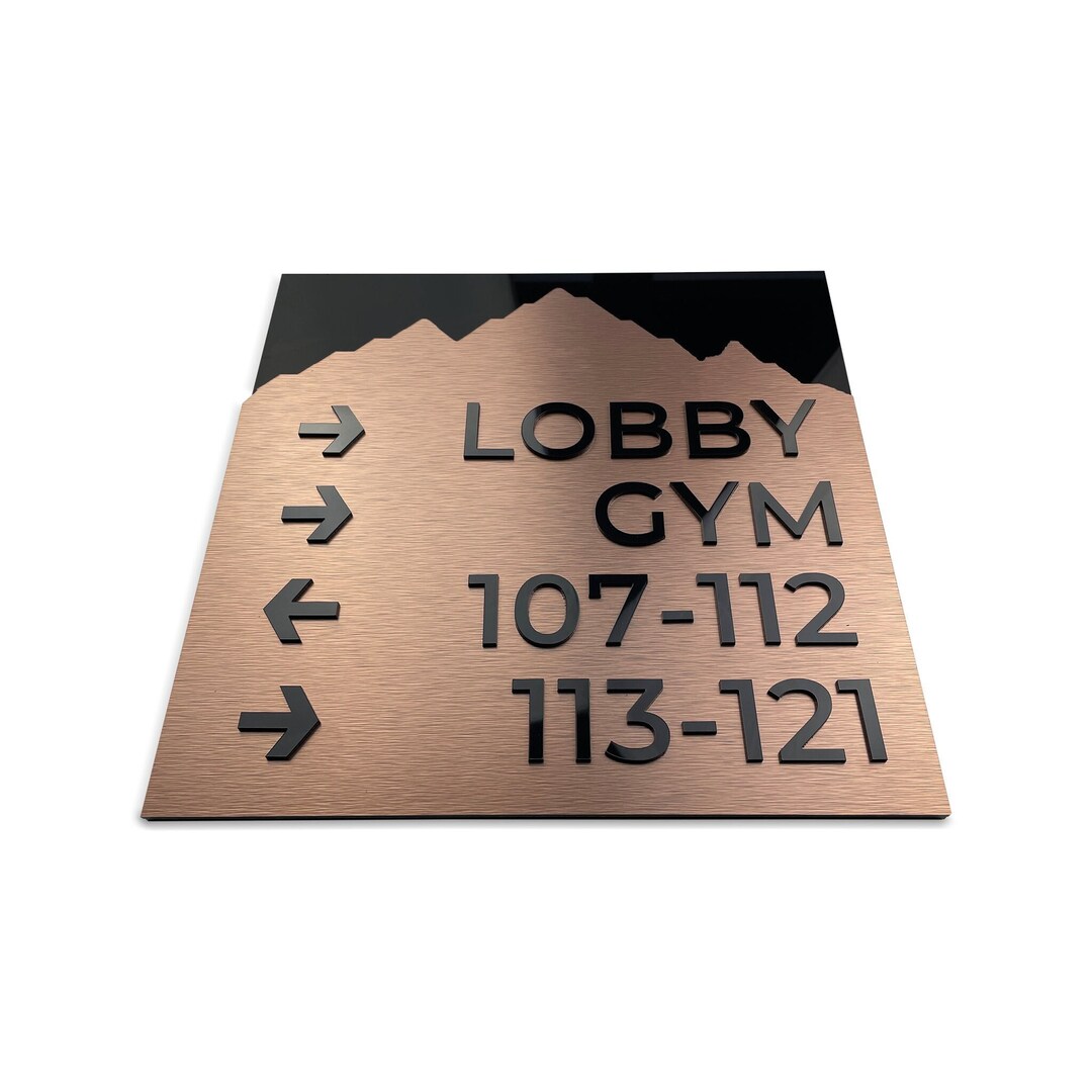 Modern Wayfinding Signs - Directional Signs, Hotel Room Directional ...