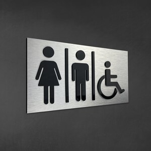 Unisex Toilet Sign Bathroom Signage All Gender Restroom - Etsy