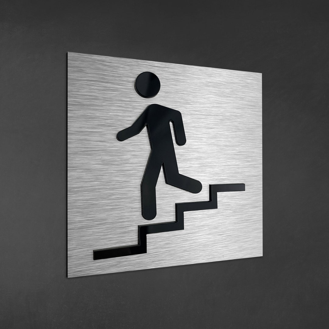 Stairs Sign Fire Exit Signage Stairway Identification Signs Metal ...