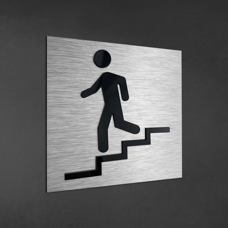 Stairs Sign Fire Exit Signage Stairway Identification Signs Metal ...
