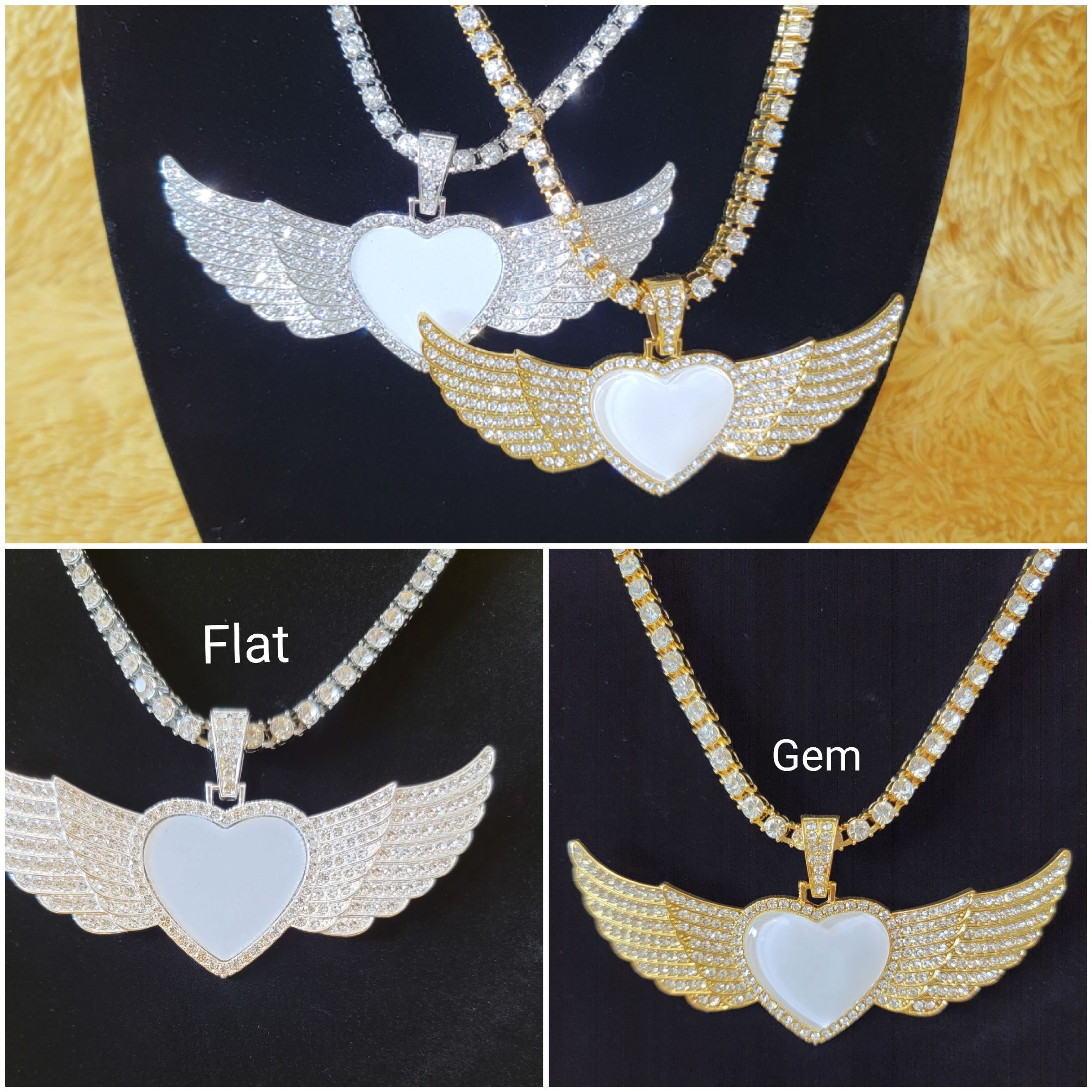 Personalized Photo Angel Wings Necklace and more | Etsy
