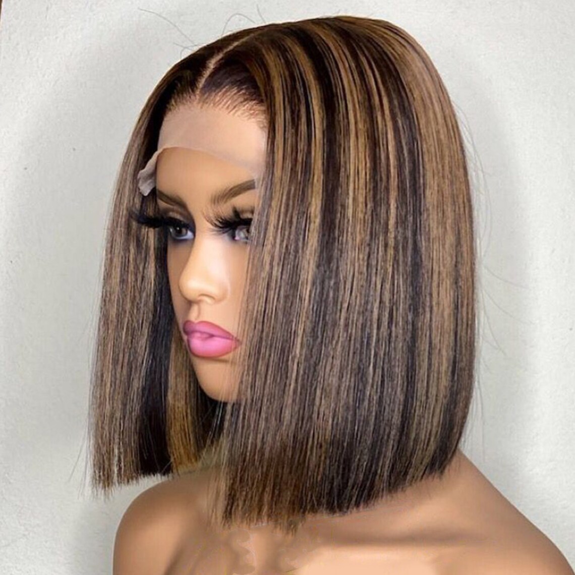 1b 27 Highlight Color Wig Short Bob Wig Ombre Lace Front Human Etsy