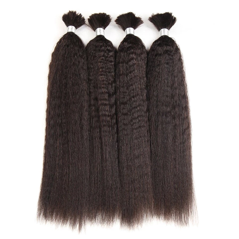 Hair Bulk Yaki Straight Human Hair Bundles Remy Brazilian Hair - Etsy