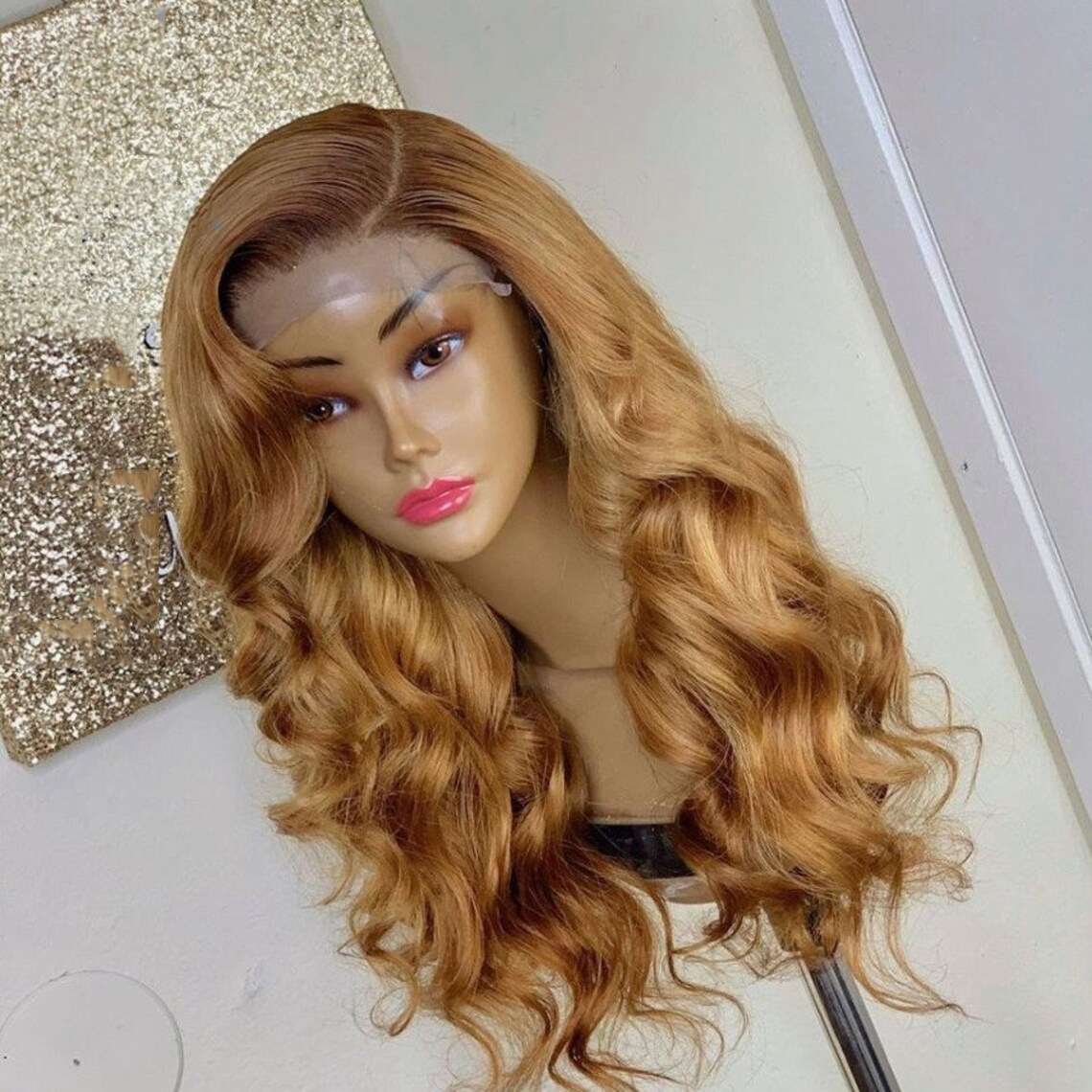 Ombre Honey Blonde Color Lace Front Wigs With Baby Hair Peruvian Remy ...