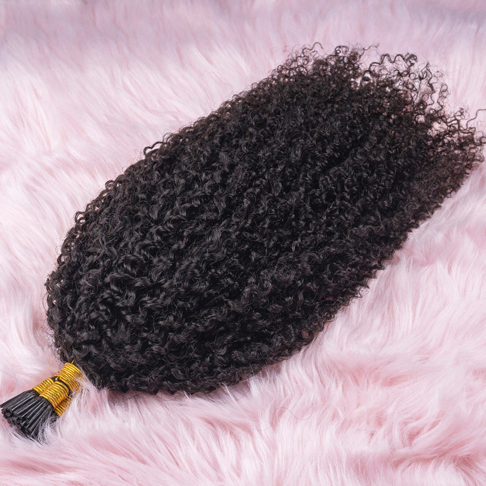100 Strand/ Pack Microlinks Tight Curly I Tip Hair Extensions for Black ...