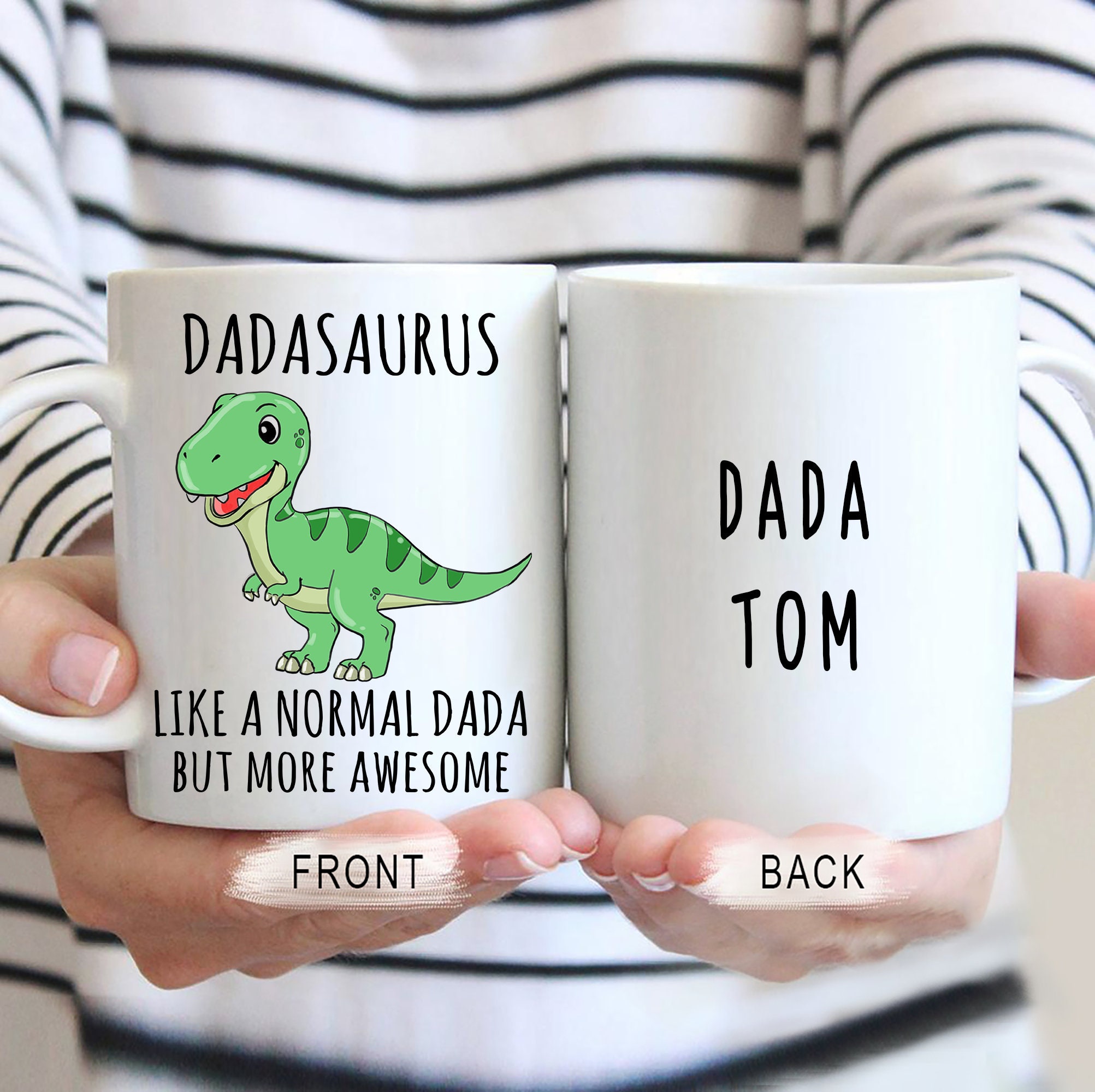 Dadasaurus Coffee Mug Funny Dada Mug Dada Dinosaur Mug | Etsy