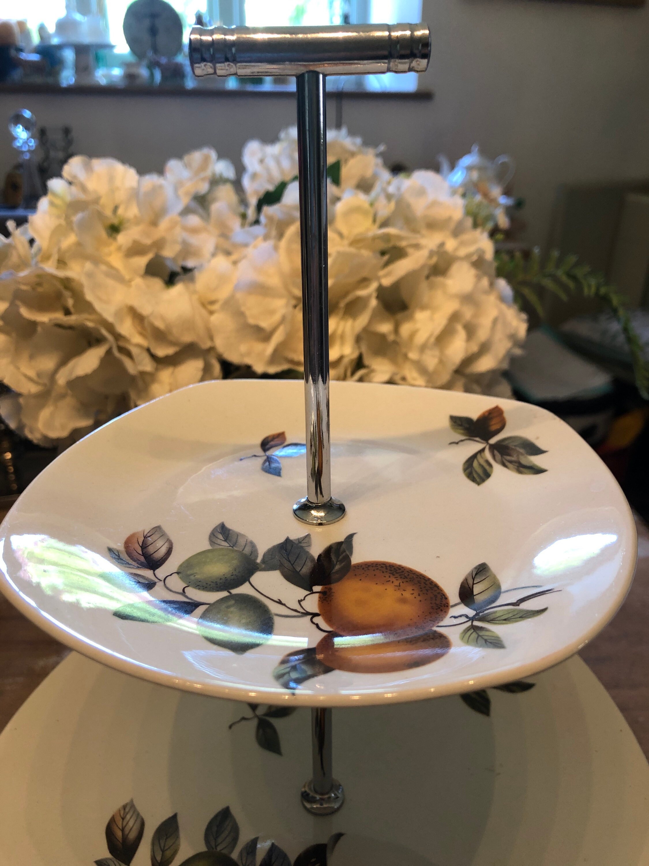 Midwinter style craft 3 tier cake stand with orange and lime | Etsy