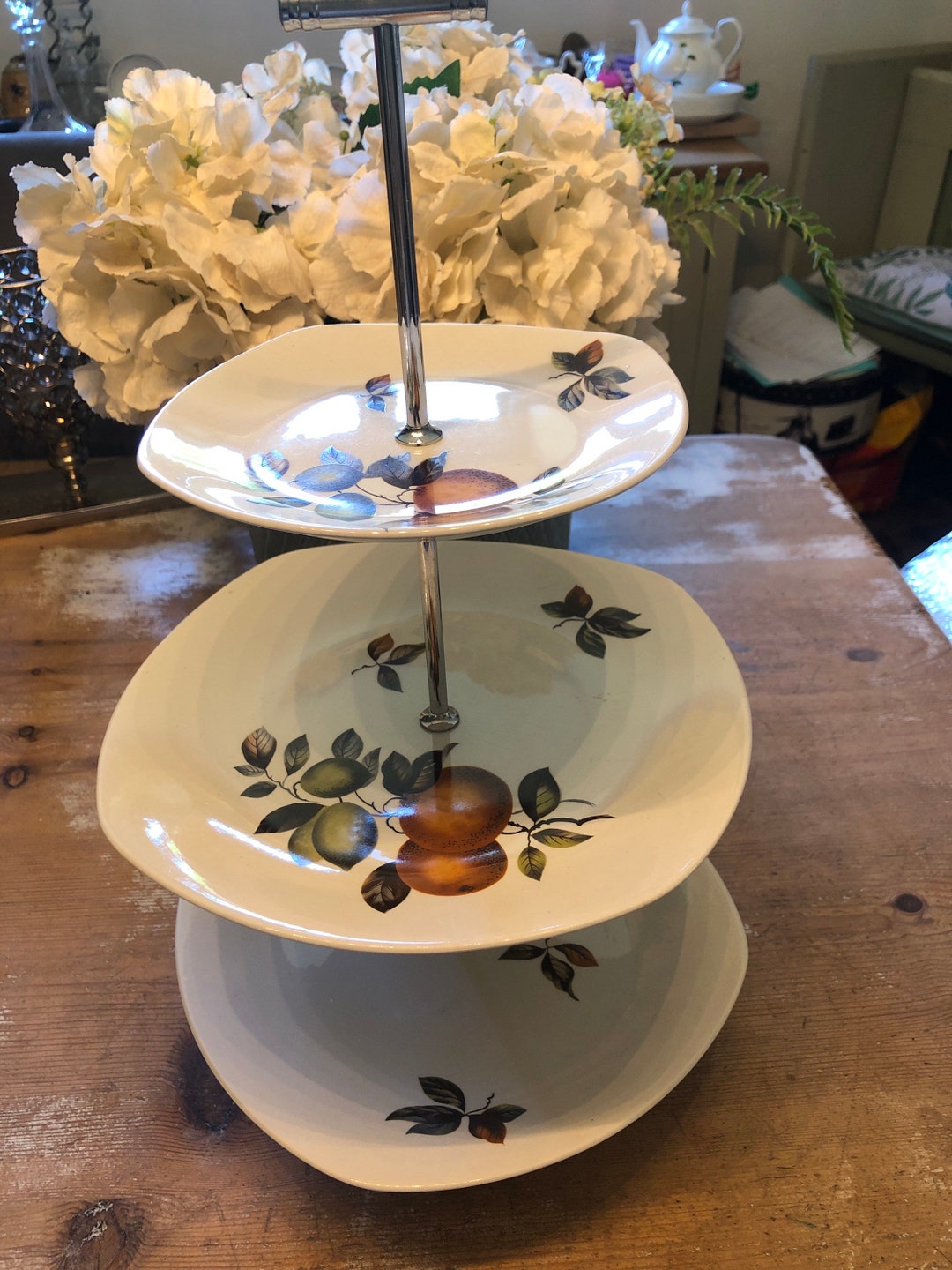 Midwinter Style Craft 3 Tier Cake Stand With Orange and Lime Design - Etsy