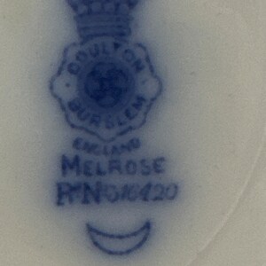 Royal Doulton Melrose Blue Flow Plate - Etsy