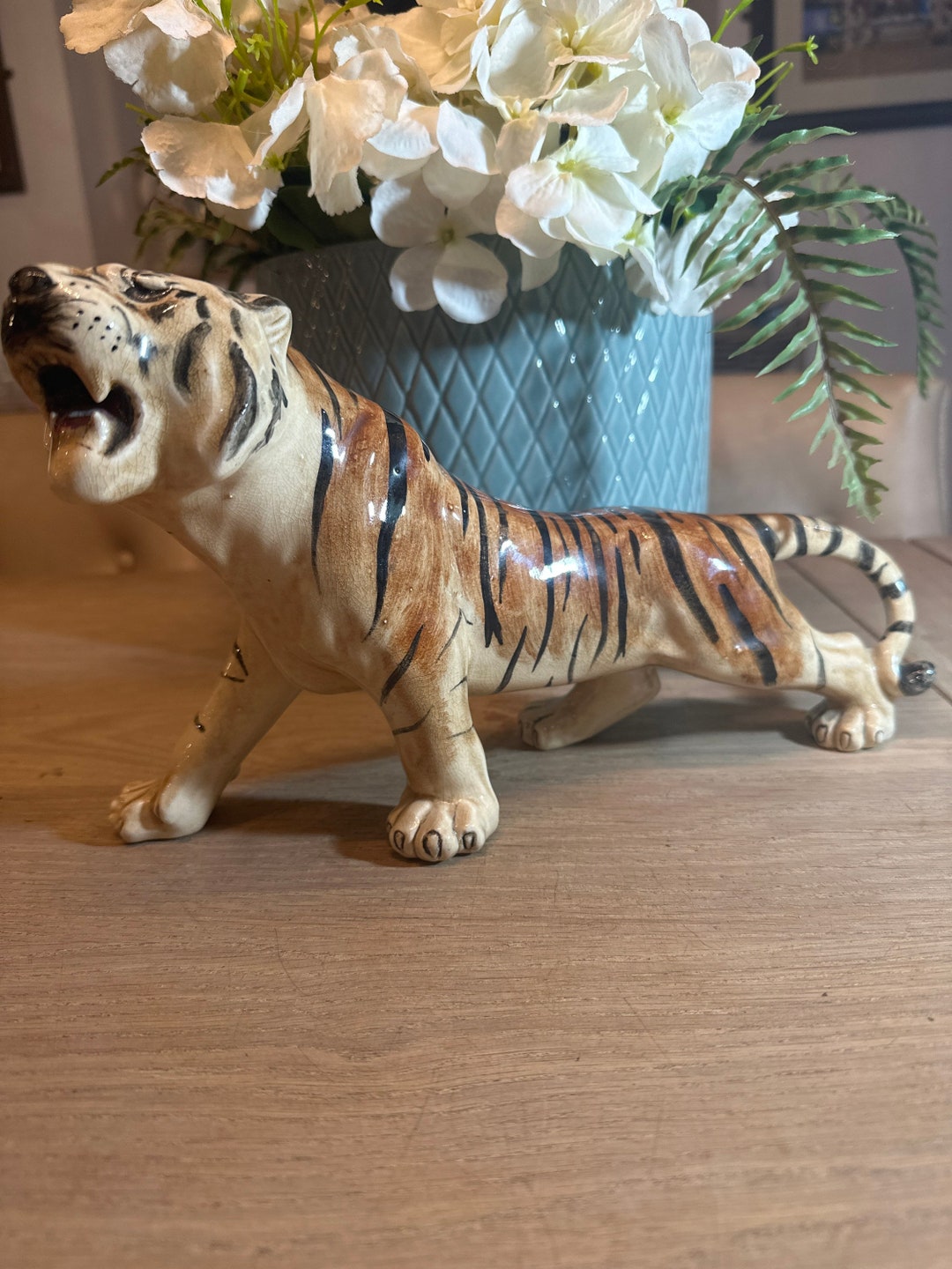 Vintage Large Fine Bone China Tiger in Very Good Condition. A Find ...