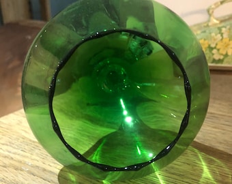 Large Green Depose Glass Vase - Etsy