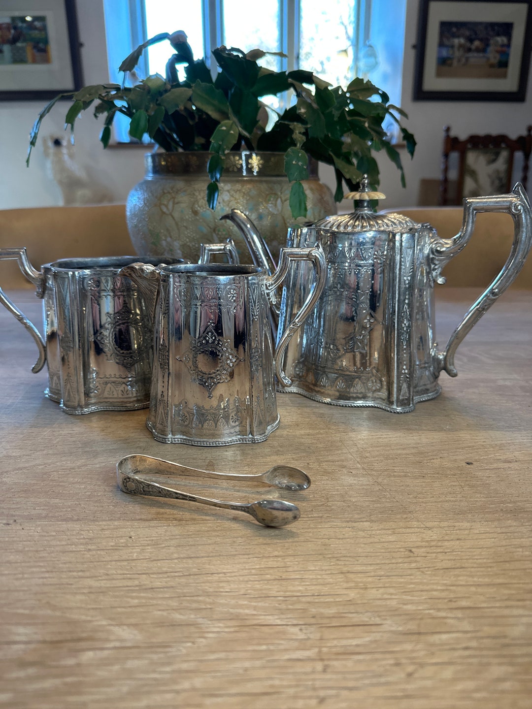Victorian Silver Plated Teaset Antique and Collectible - Etsy