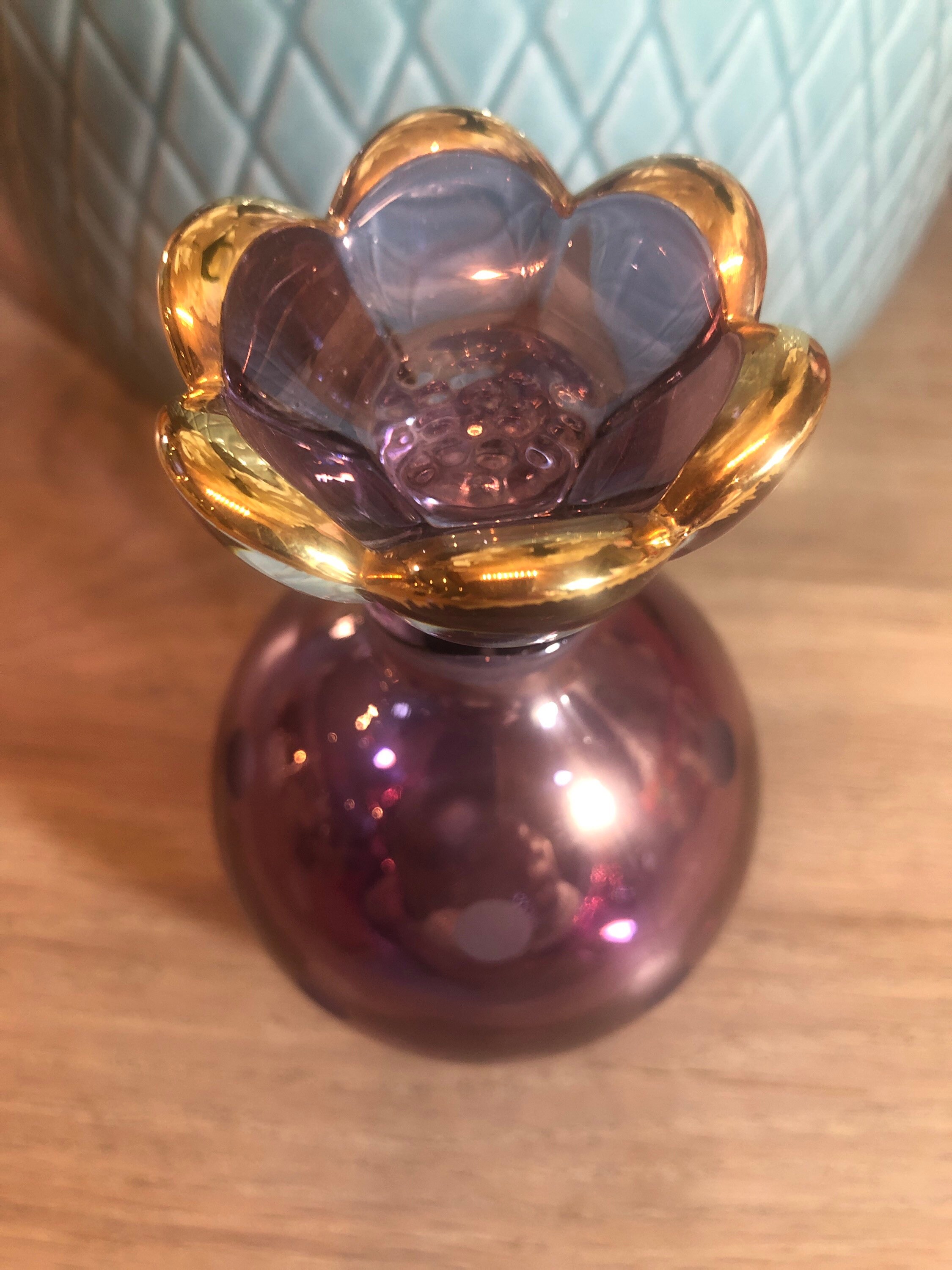 Vintage Collectible Handmade Glass Jar in Purple With Etched Spots - Etsy