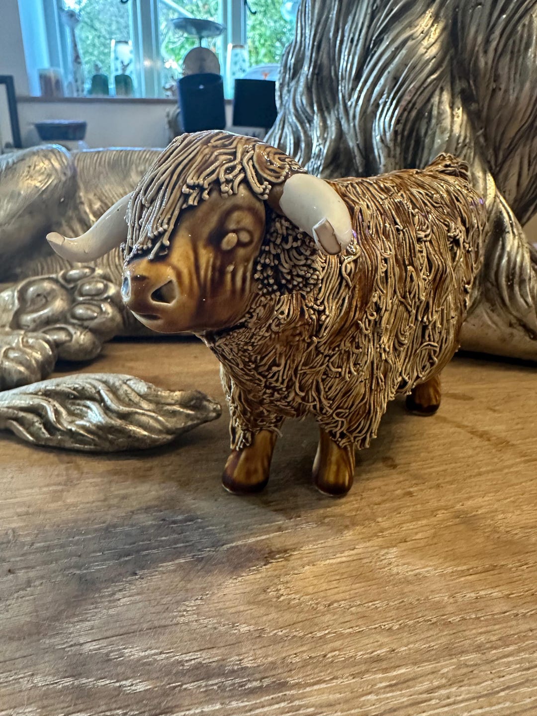 Studio Ceramic Highland Cow in Spaghetti Design - Etsy