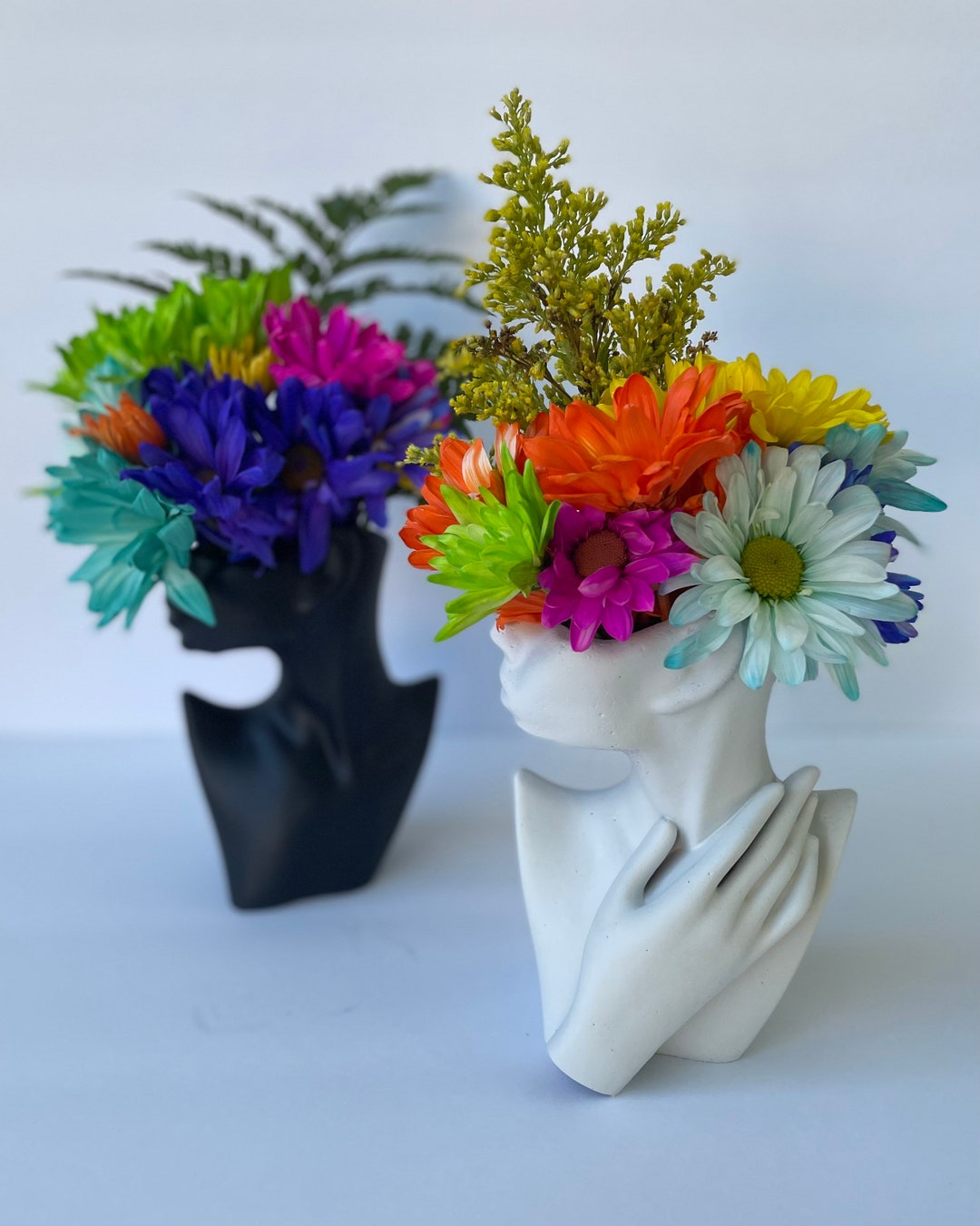 Abstract Face Vase Flower Pot Face Planter Cement Planter Face Vase ...