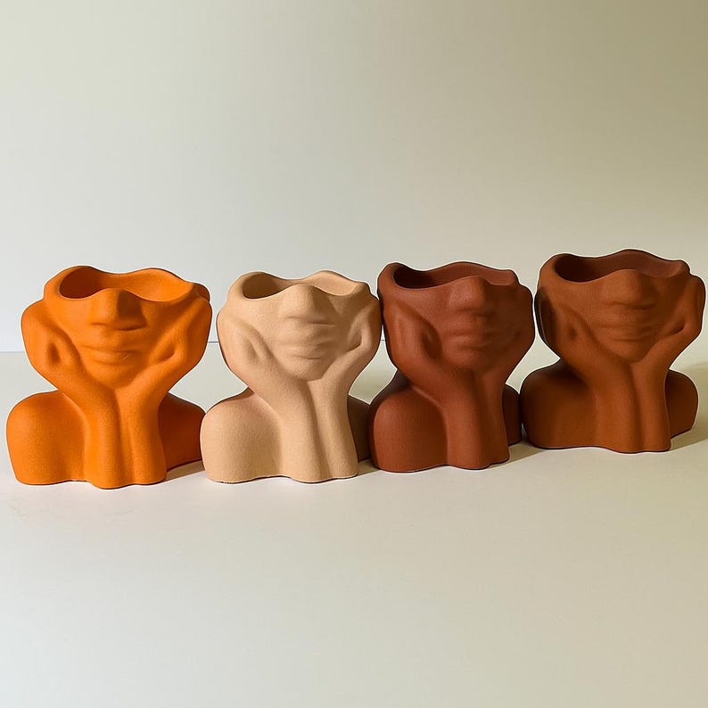 Abstract Face Flower Pot - Etsy