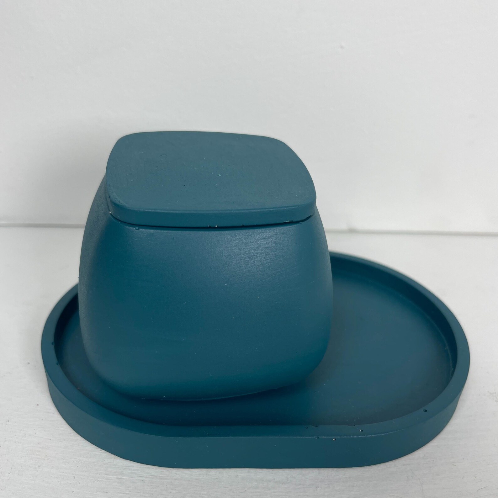 Modern Concrete Jar and Decorative Tray Gift Set - Etsy
