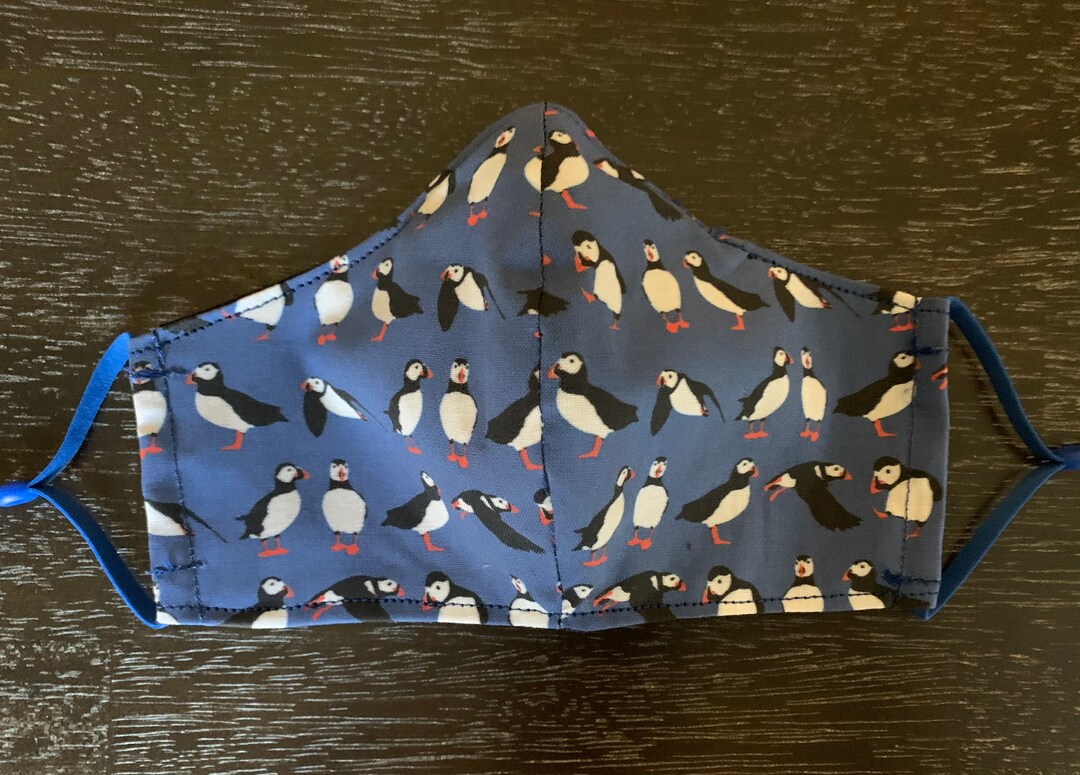 Fitted Puffin Mask With Filter Pocket Nose Wire and - Etsy