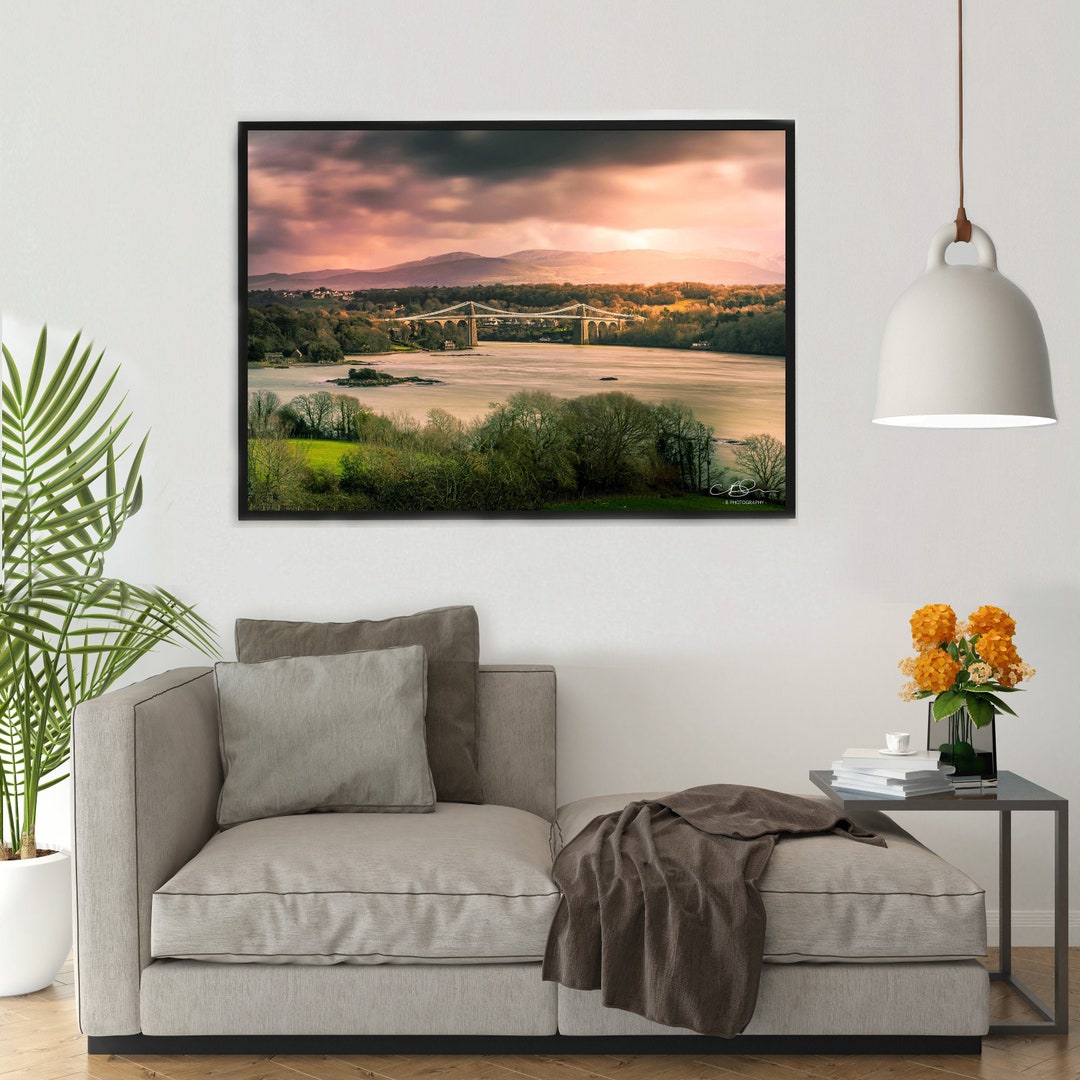 Menai Bridge Print Wales Print Anglesey Print Landscape Print Home ...