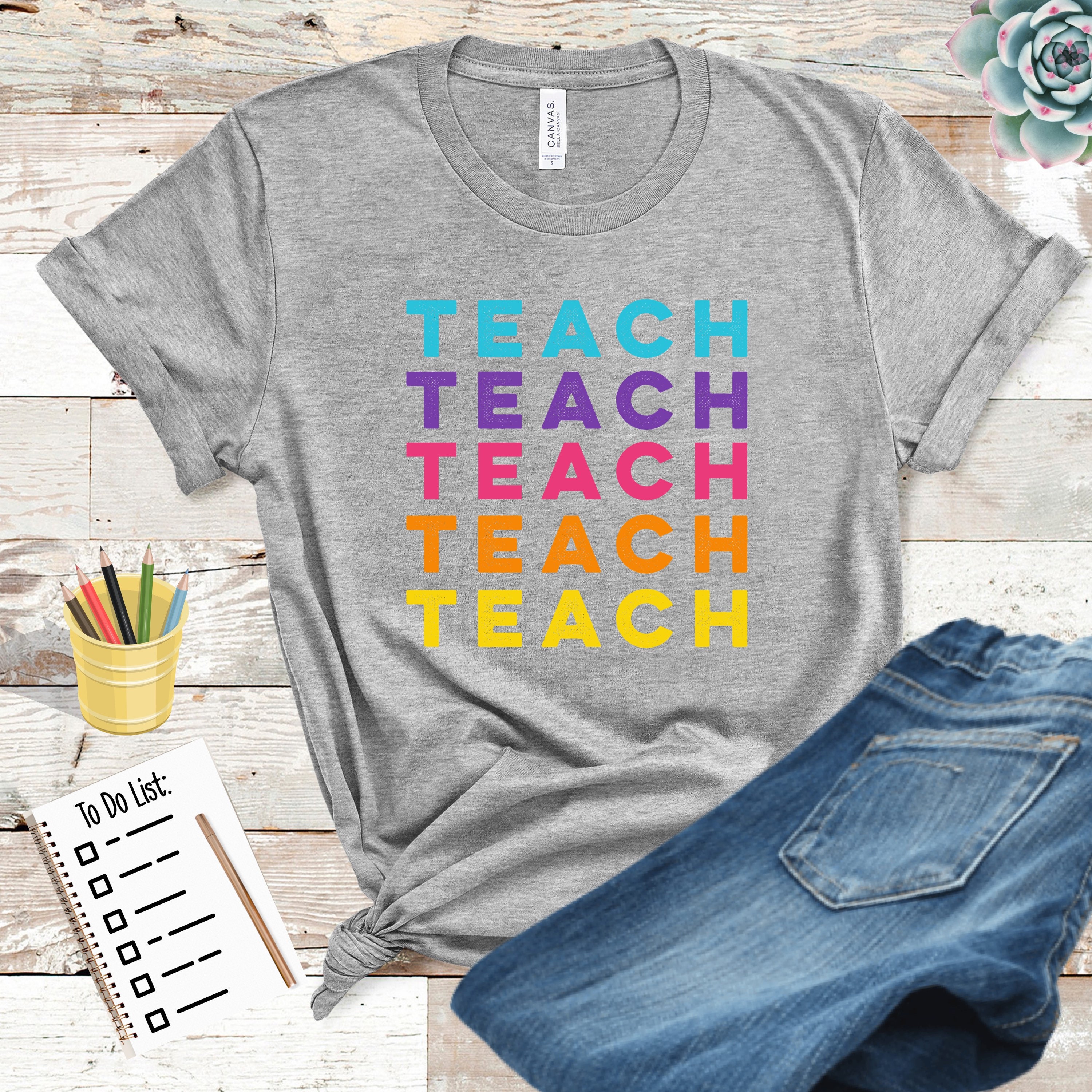 Teach Shirt Teacher Shirt Teaching Shirt Gift for Teacher Teacher ...