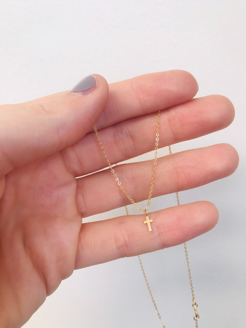 Dainty Cross Necklace Small Cross Pendant Tiny Cross - Etsy