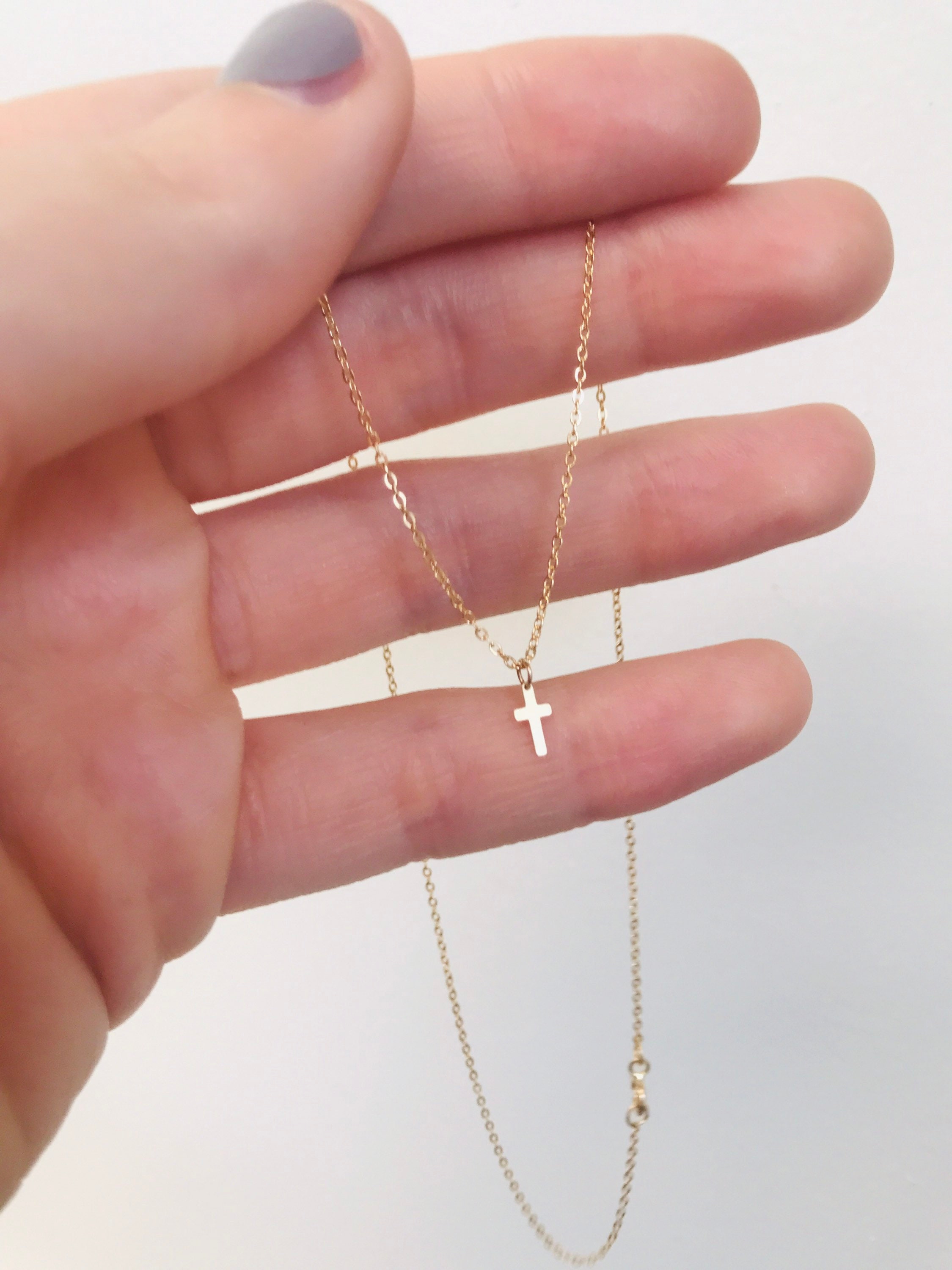 Dainty Cross Necklace Small Cross Pendant Tiny Cross - Etsy