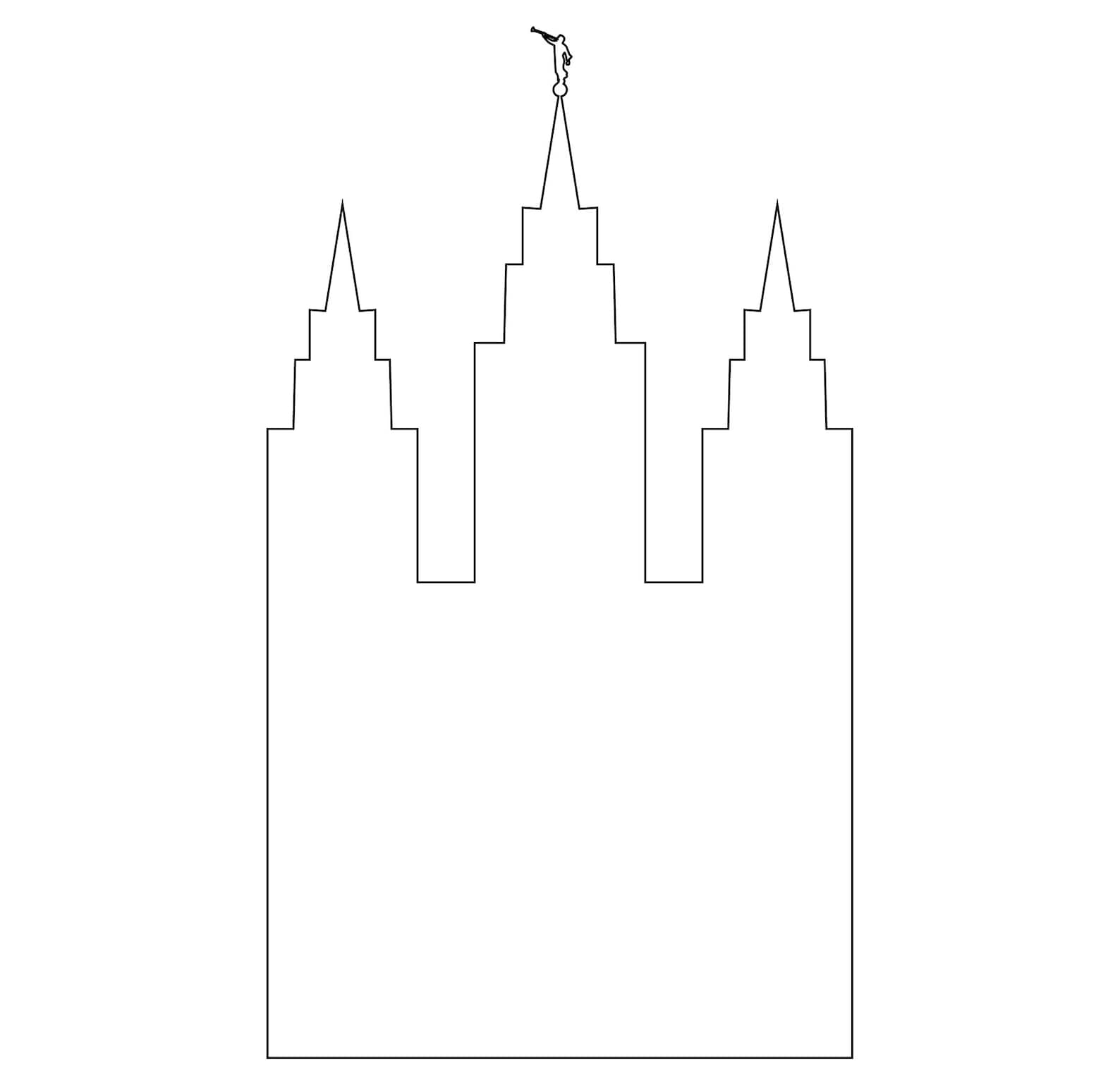 Salt Lake City LDS Temple Outline, Simple LDS Temple Outline, Digital ...