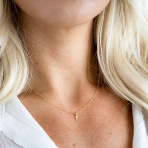 Dainty Cross Necklace, Small Cross Pendant, Tiny Cross Necklace ...