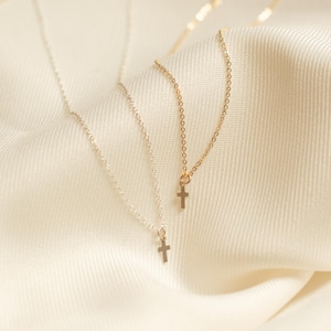Dainty Cross Necklace, Small Cross Pendant, Tiny Cross Necklace ...