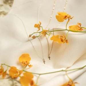 Dainty Cross Necklace, Small Cross Pendant, Tiny Cross Necklace ...