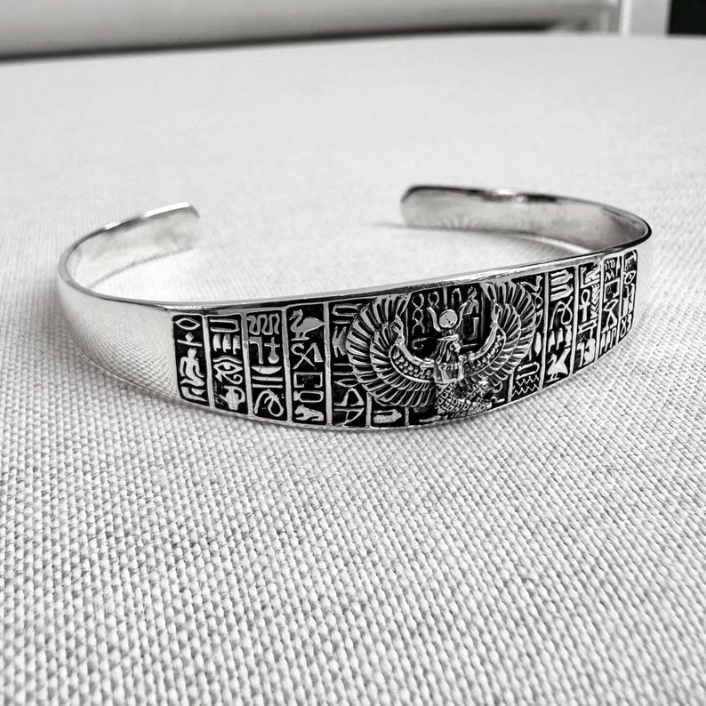 Handcrafted 925 Sterling Silver Isis Egyptian Goddess Deity Aset Amulet ...