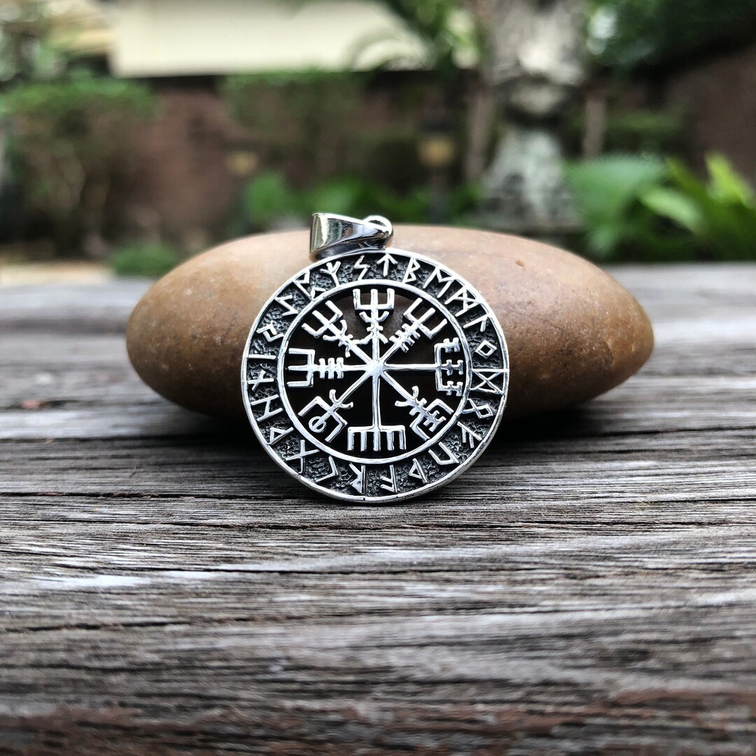 Handcrafted 925 Sterling Silver Vegvisir Rune Circle Viking - Etsy Hong ...