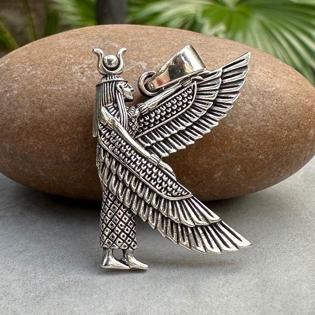 Handcrafted 925 Sterling Silver Hathor Pendant Egyptian God Deities ...