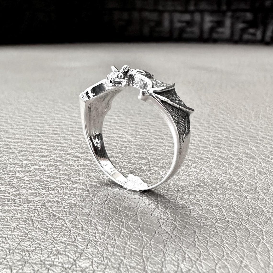 Handcrafted 925 Sterling Silver Bat Ring Bat Totem Vampire Wiccan Style ...