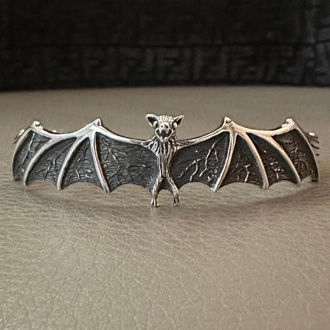 Handcrafted 925 Sterling Silver Bat Bracelet Bat Totem Vampire Animal ...