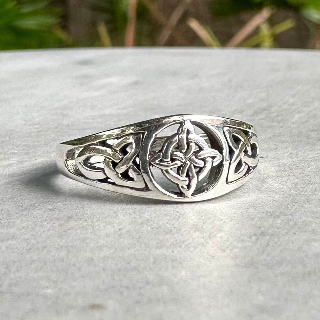 Handcrafted 925 Sterling Silver Witch's Knot Ring Celtic Magic Knot ...