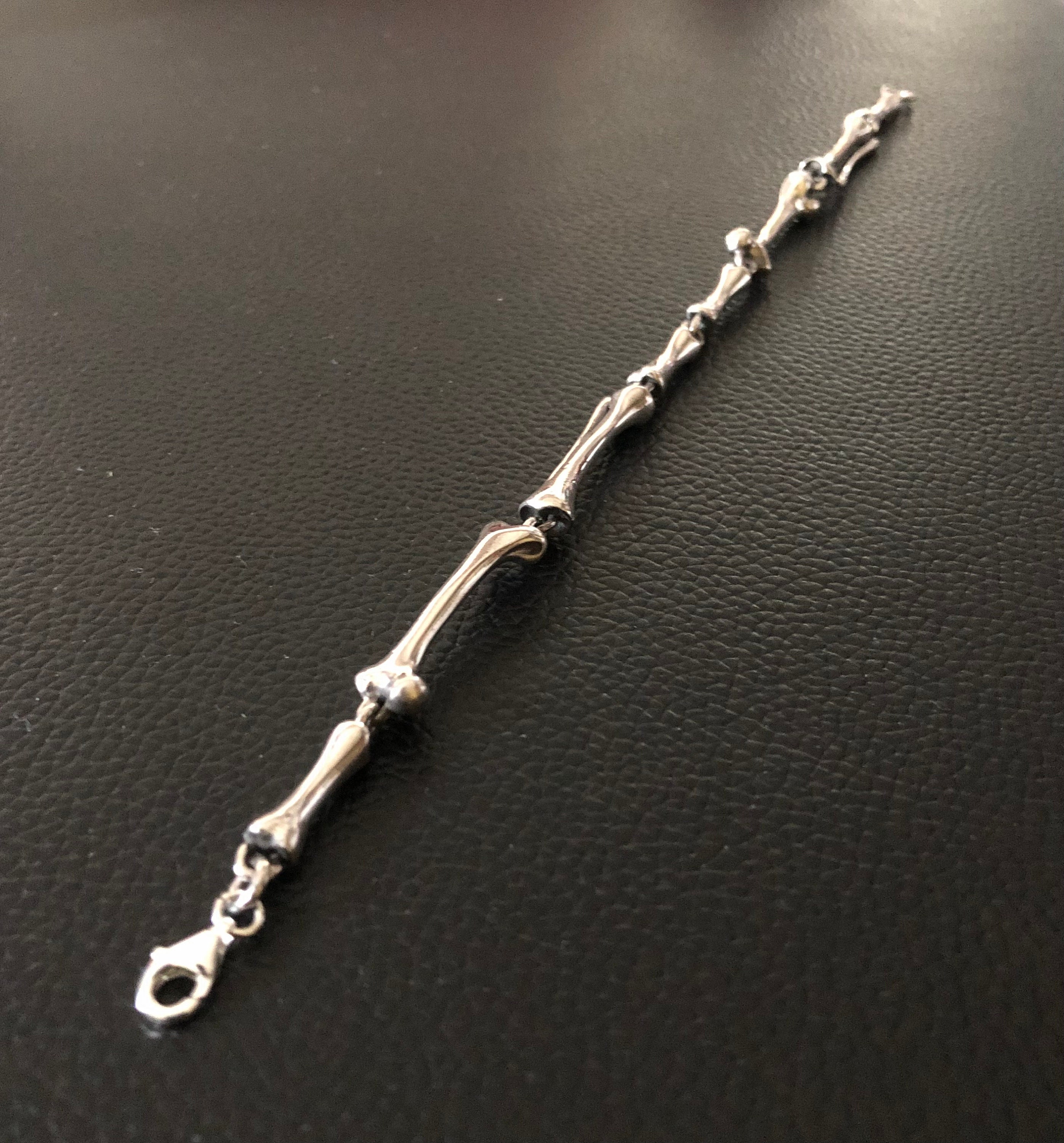 Handcrafted 925 Sterling Silver Bones Skeleton Punk Gothic Chain ...