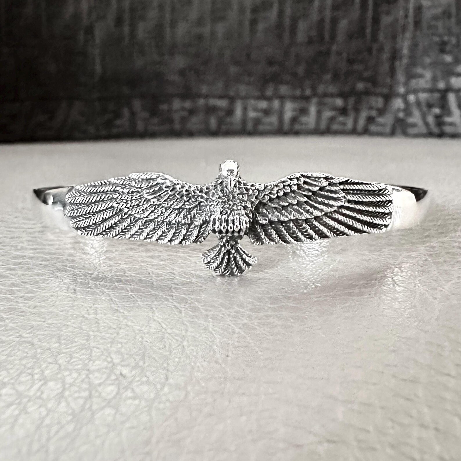 Handcrafted 925 Sterling Silver Eagle Cuff Bracelet Native American ...