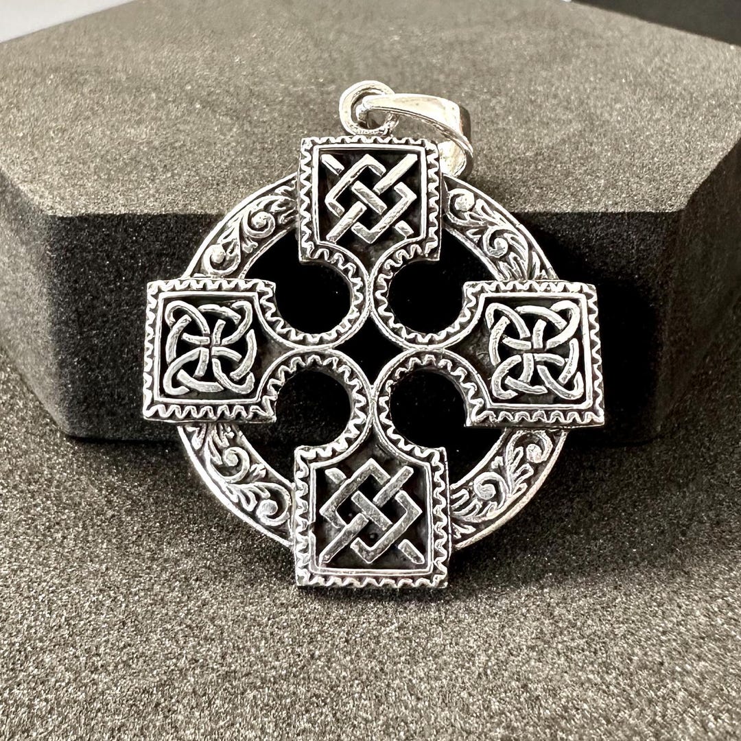 Handcrafted 925 Sterling Silver Celtic Cross Pendant Viking Irish Cross ...