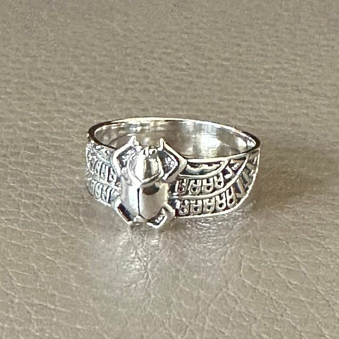 Handcrafted 925 Sterling Silver Scarab Ring Ancient Egyptian Beetle Bug ...