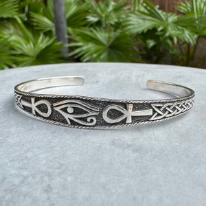 Handcrafted 925 Sterling Silver Egypt Eye Bracelet Egyptian God Eye of ...